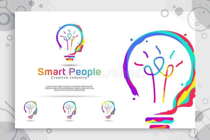Smart Idea Vector Logo Design with Colorful Concept for Education and ...