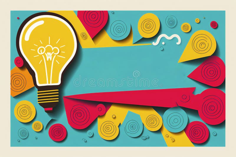 Smart Ideas. Banner with Light Bulb and Space To Write. Generative AI ...