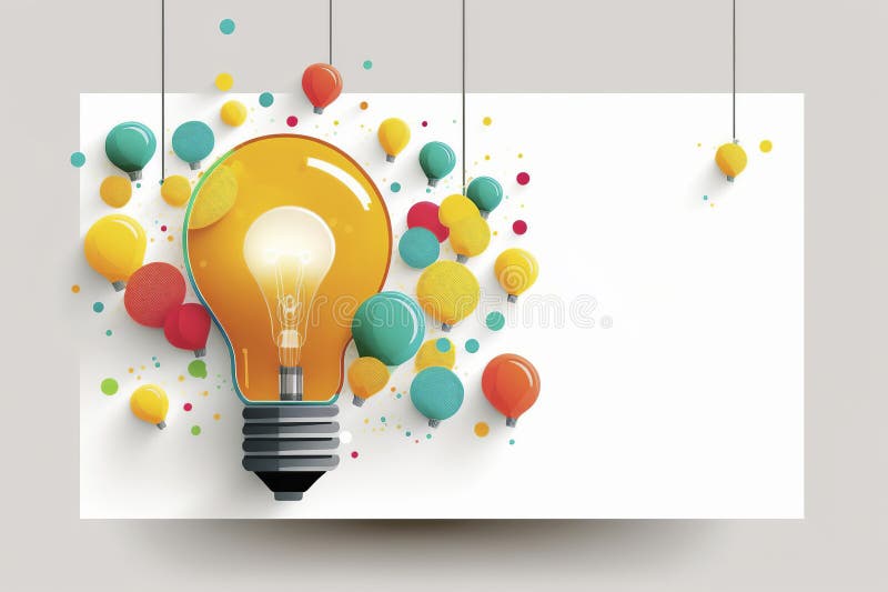 Smart Ideas. Banner Template with Light Bulb. Generative AI. Stock ...