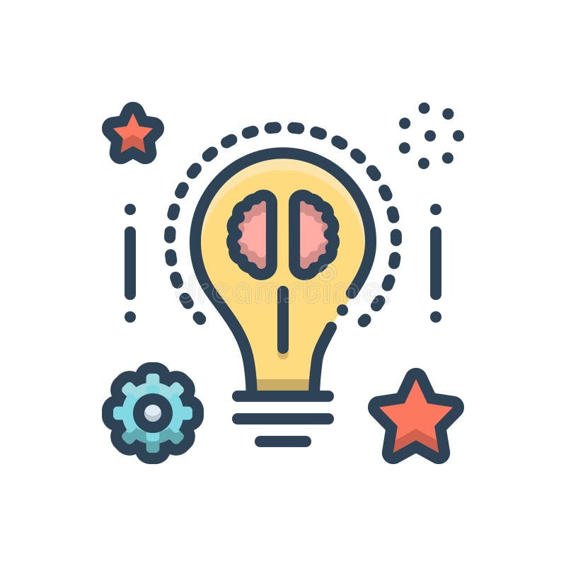 Color Illustration Icon for Smart Ideas, Creative and Innovation Stock ...