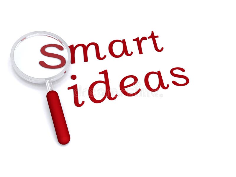 Smart Ideas with Magnifying Glass Stock Photo - Image of discovery ...