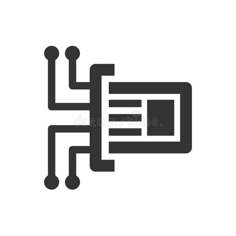 Smart identity Card icon stock vector. Illustration of technology ...