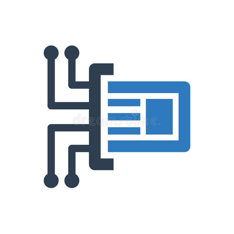 Smart identity Card icon stock vector. Illustration of card - 374157156