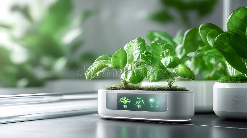 Smart Indoor Planter with Vibrant Greens Growing Under Perfect Control ...