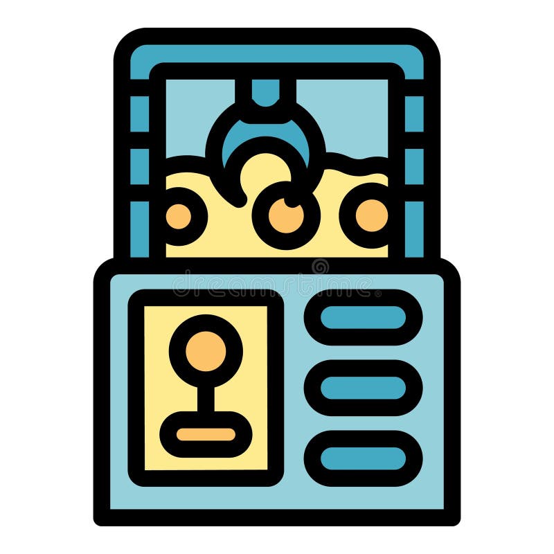 Smart Industrial Machine Processing Food with Robotic Arm Icon Stock ...