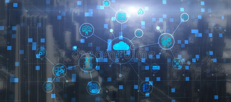 Smart Industry Concept. Automation and Data Exchange in Manufacturing ...