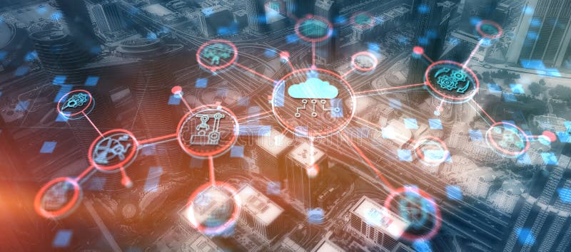 Smart Industry Concept. Automation and Data Exchange in Manufacturing ...