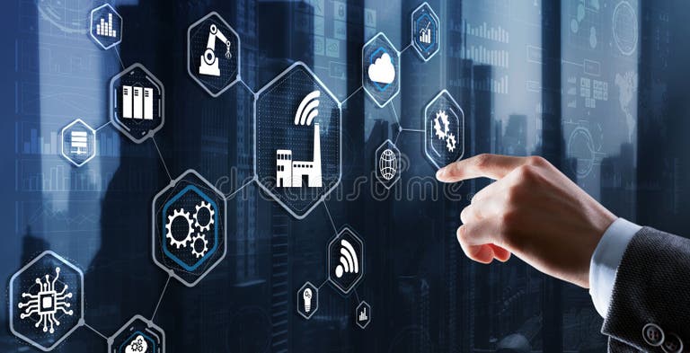 Smart Industry Concept. Automation and Data Exchange in Manufacturing ...