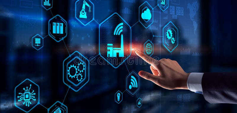 Smart Industry Concept. Automation and Data Exchange in Manufacturing ...