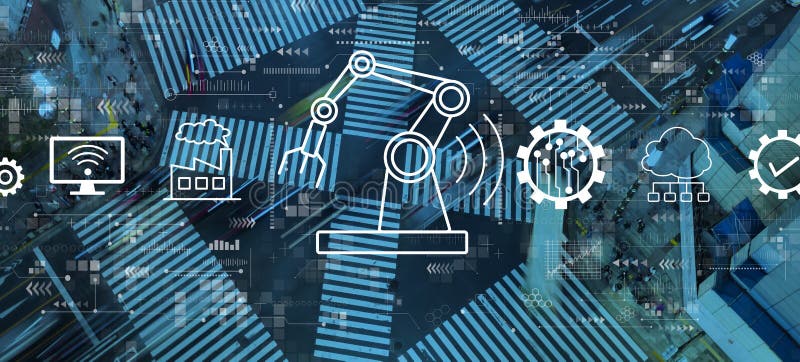 Smart Industry Concept with City Traffic Intersection Stock Photo ...