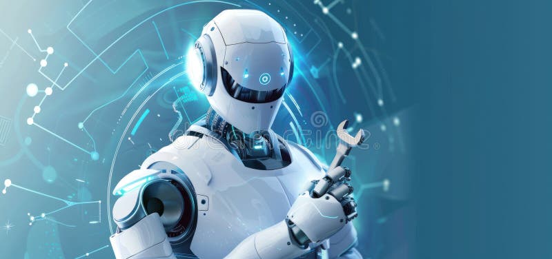 Smart Industry Concept: Robotic Arm in Digital Interface Environment ...