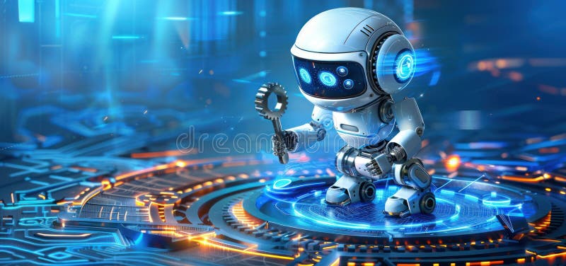 Smart Industry Concept: Robotic Arm in Digital Interface Environment ...