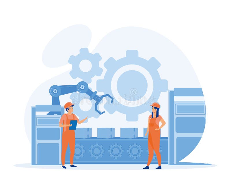 Smart Industry, Innovative Manufacturing. Engineer Working with ...