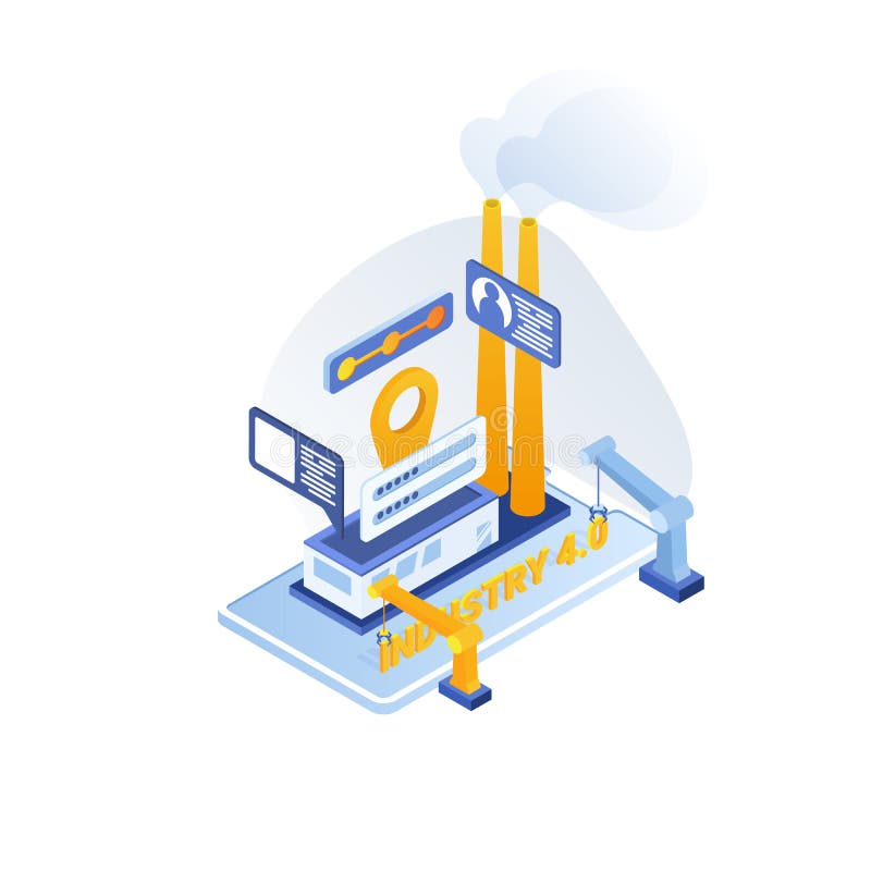 Smart Industry 4.0 Isometric Illustration. Internet of Things ...