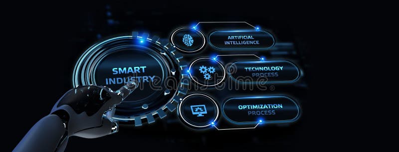 Smart Industry 4.0 Manufacturing Technology Concept Stock Illustration ...