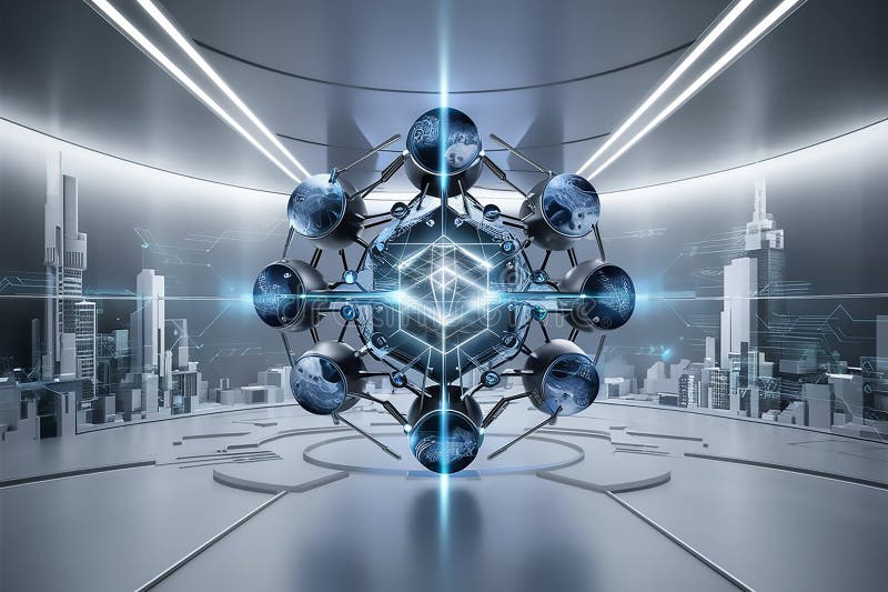 Smart Industry Robot Arm and Icon Flow Automation and Data Exchange in ...