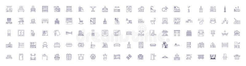 Smart Infrastructure Line Icons Signs Set. Design Collection of Smart ...