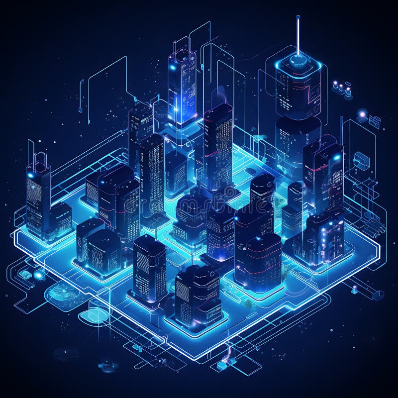 Smart Infrastructure and Urban Connectivity Visualization Stock Photo ...