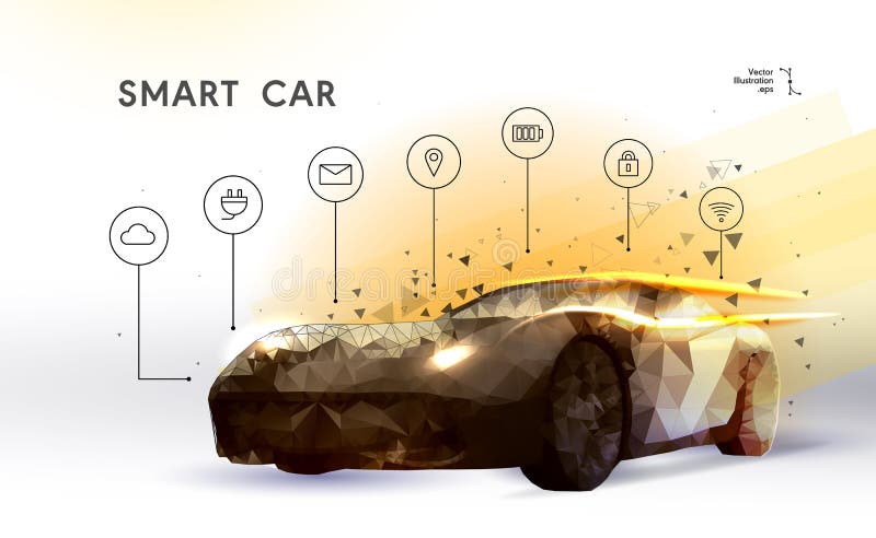 Smart or Intelligent Car Vector Concept. Futuristic Automotive ...