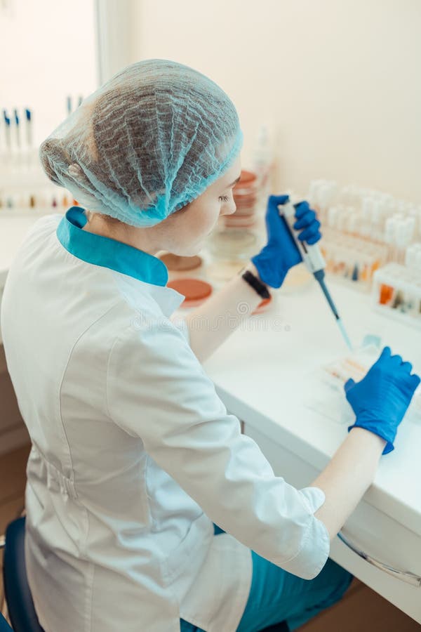 Smart Intelligent Lab Worker Doing an Important Work Stock Image ...