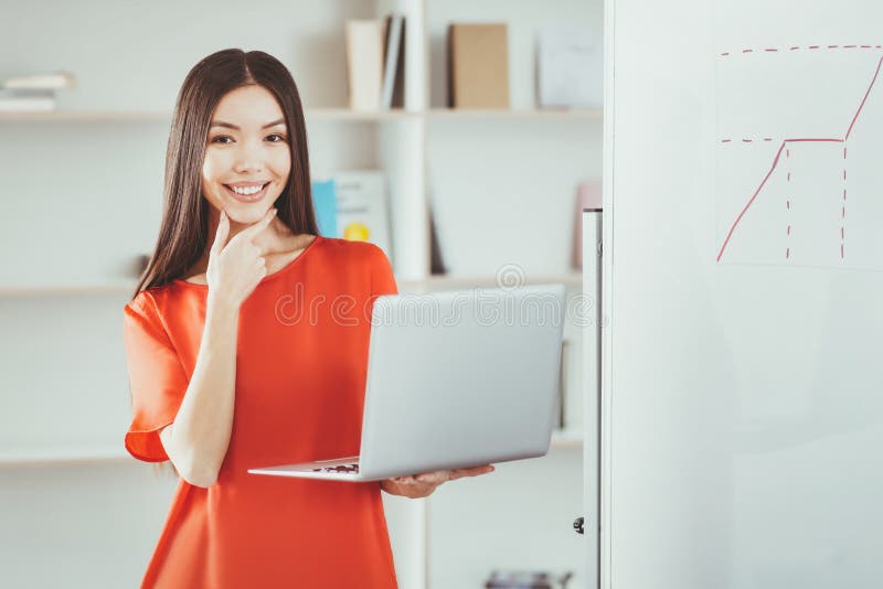 Smart Intelligent Student Standing in the Classroom Stock Image - Image ...