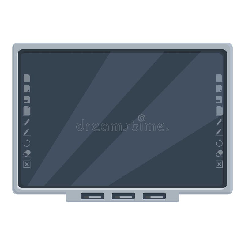 Smart Interactive Board Icon Cartoon Vector. Modern School Education ...
