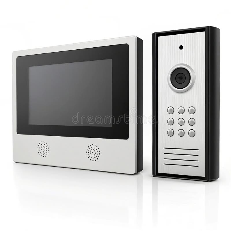 Smart Intercom with Video and App Communication Stock Illustration ...