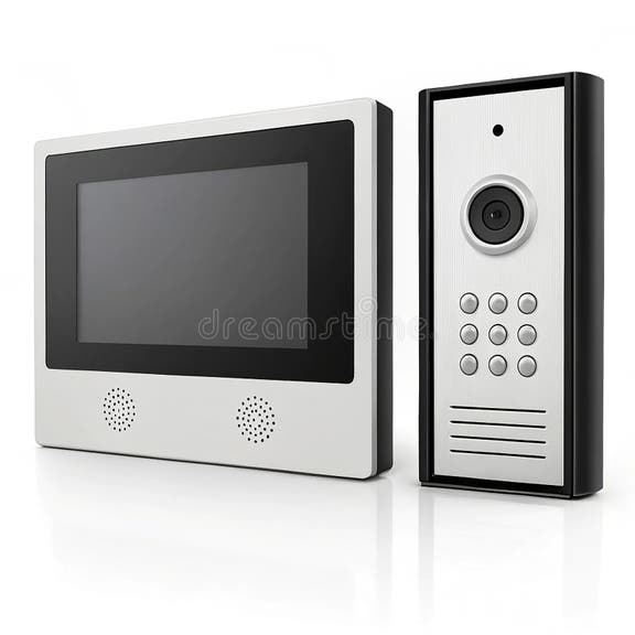 Smart Intercom with Video and App Communication Stock Illustration ...