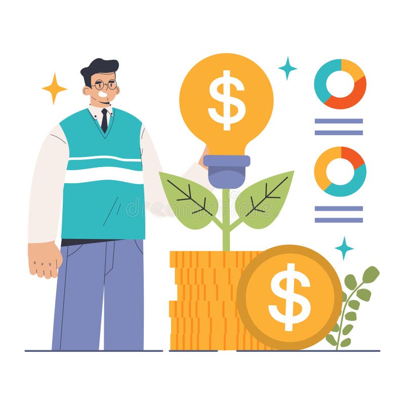 Smart Investing Concept. Flat Vector Illustration Stock Vector ...