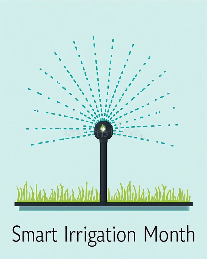 Smart Irrigation Month Celebration with Sprinkler System and Lush Green ...