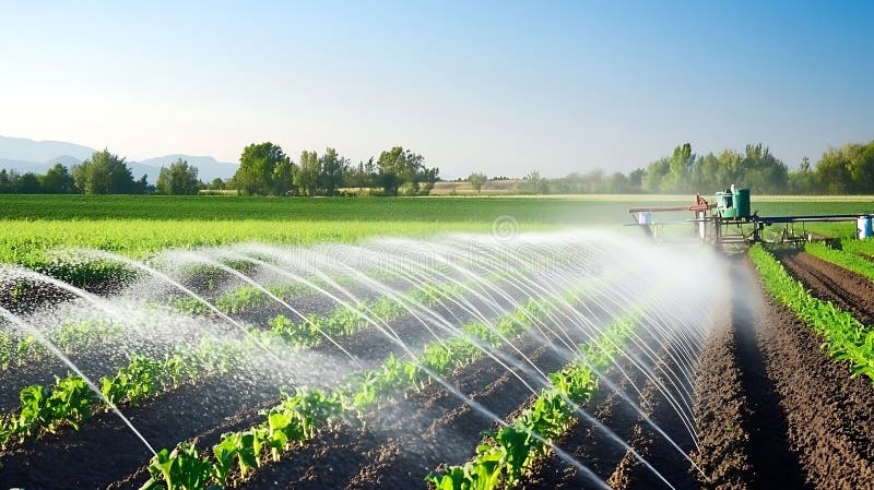 A Smart Irrigation System in Action, with Automated Sprinklers Watering ...