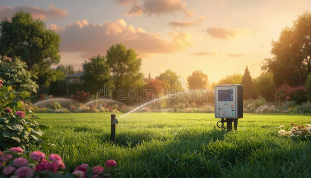 Efficient Garden Irrigation System Stock Illustrations – 1,009 ...
