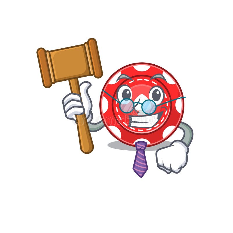 Smart Judge Gambling Chips in Mascot Cartoon Character Style Stock ...