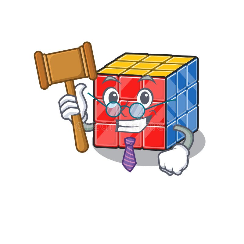 Smart Judge Rubic Cube in Mascot Cartoon Character Style Editorial ...