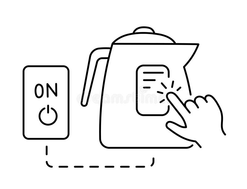 Smart Kettle. Control from Phone and Touch Screen. Vector Editable ...