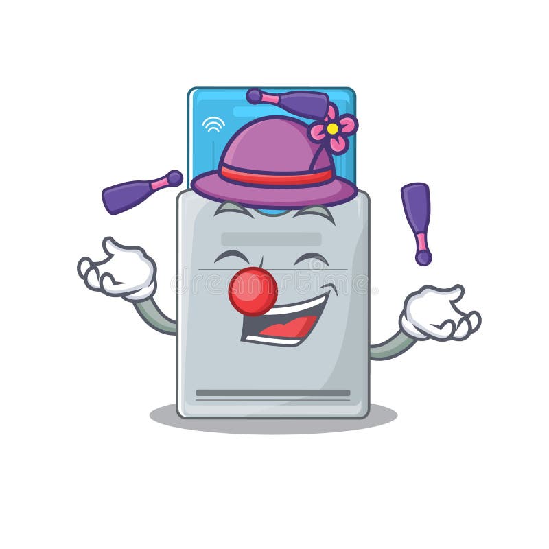 Smart Key Card Cartoon Character Design Playing Juggling Stock Vector ...