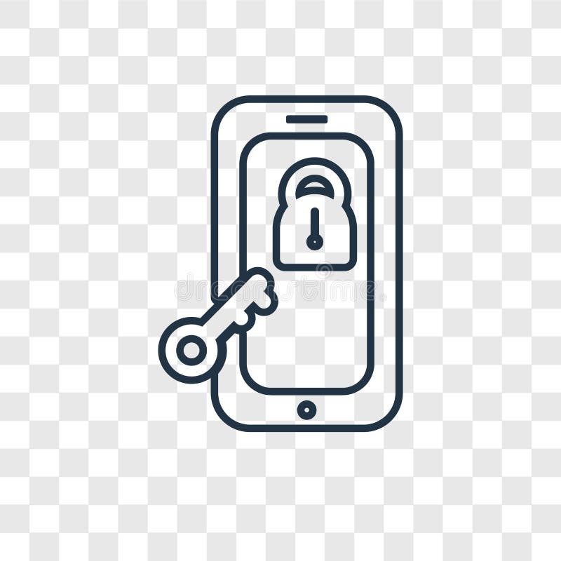 Smart Key Concept Vector Linear Icon Isolated on Transparent Background ...