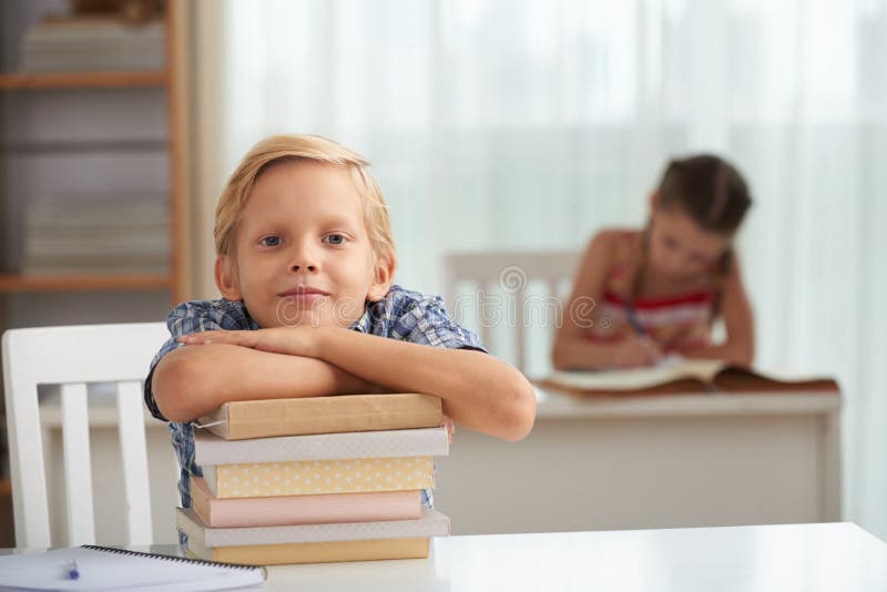 Smart kid stock image. Image of student, smart, reading - 93085997