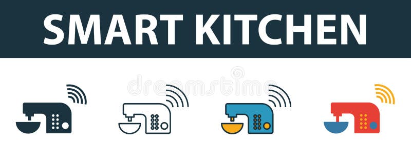 Smart Kitchen Icon Set. Premium Symbol in Different Styles from Smart ...