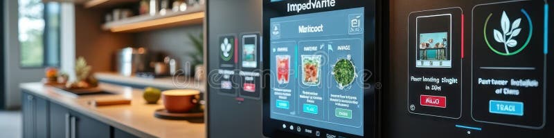 Smart Kitchen Interface Displaying Nutritional Information in Modern ...