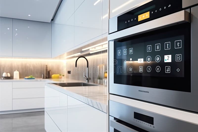 Smart Kitchen in the Modern Home. Remote Home Control System Stock ...