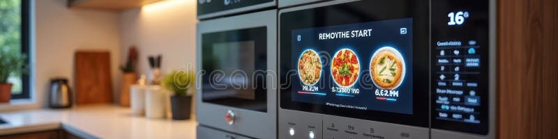 Smart Kitchen Oven Display with Pizza Selection and Temperature ...