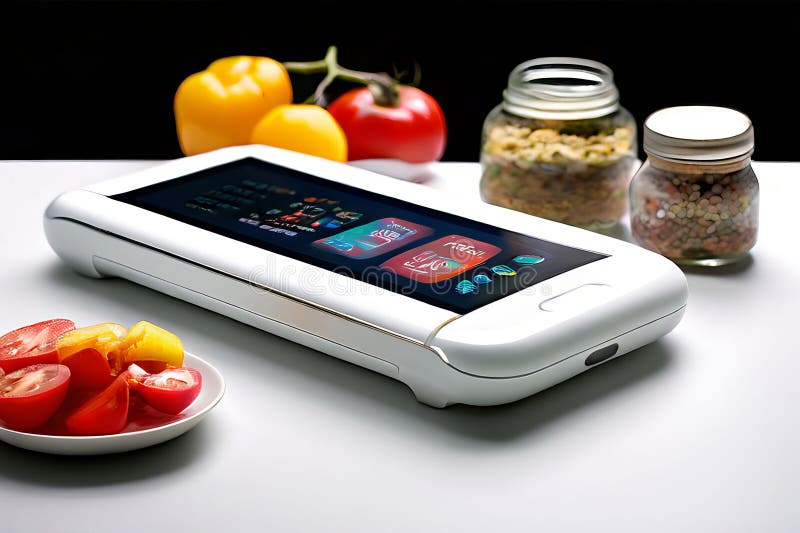 Smart Kitchen Scale with Nutritional Information Display Stock ...