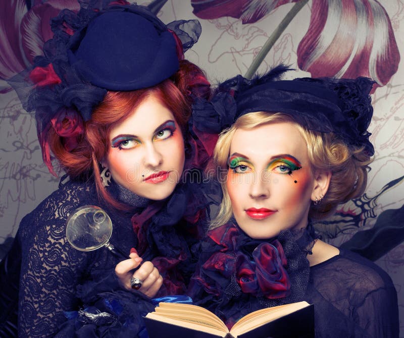 Smart ladies. stock image. Image of flower, hair, private - 40557721