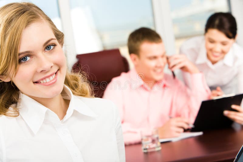 Smart lady stock image. Image of focus, girl, call, employee - 5712683