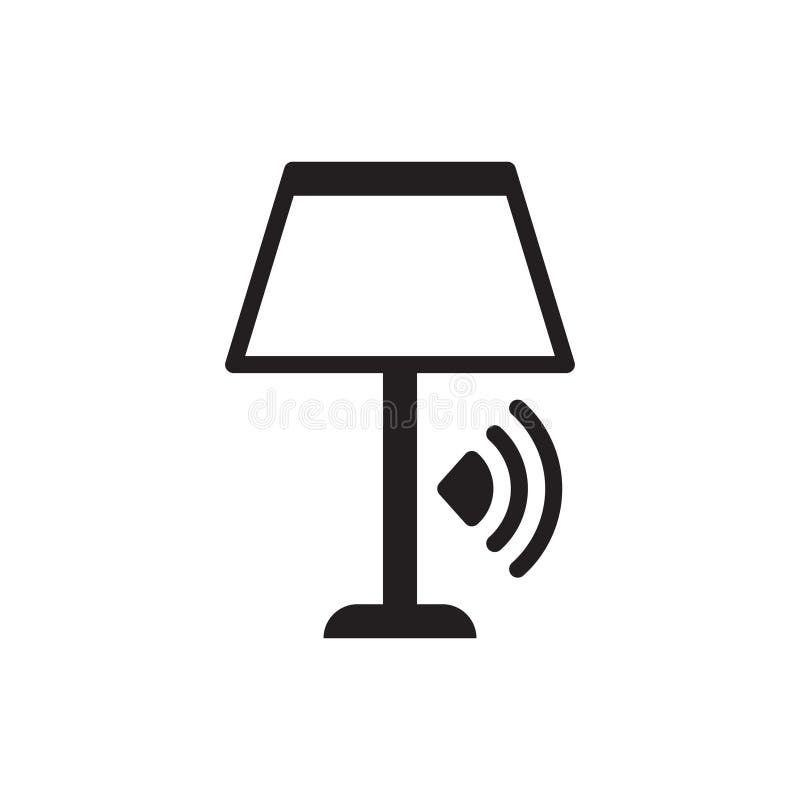 Smart Lamp Icon - Table Light with Wi-fi Icon Stock Vector ...