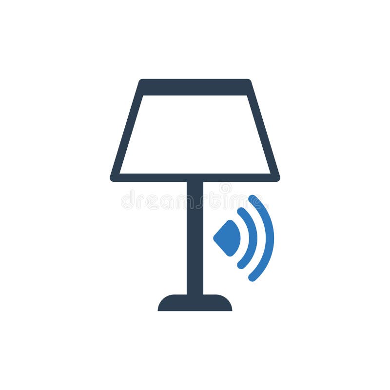 Smart Lamp Icon - Table Light with Wi-fi Icon Stock Illustration ...