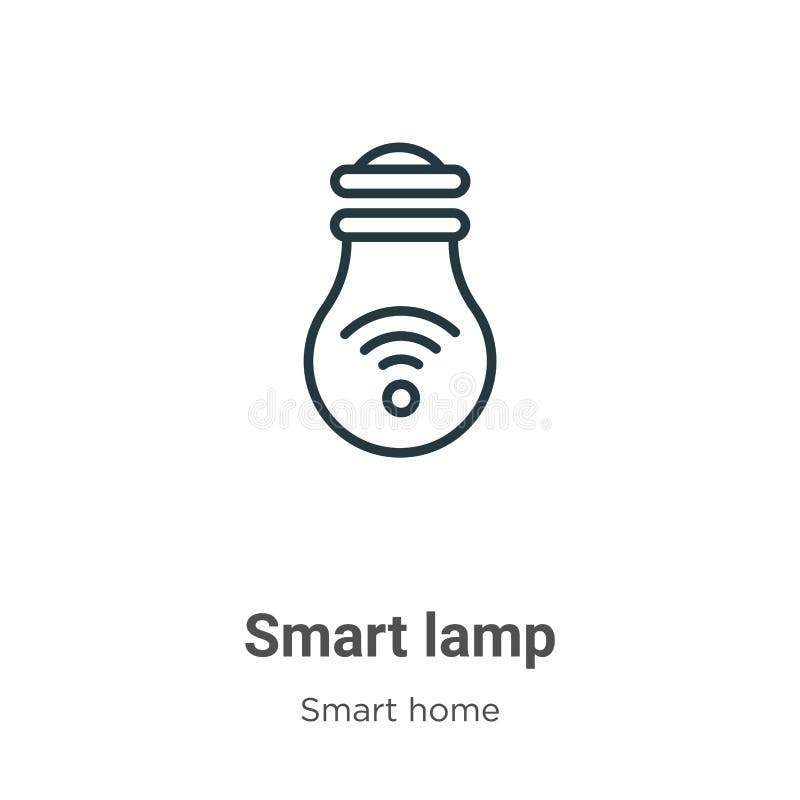 Smart Lamp Outline Vector Icon. Thin Line Black Smart Lamp Icon, Flat ...