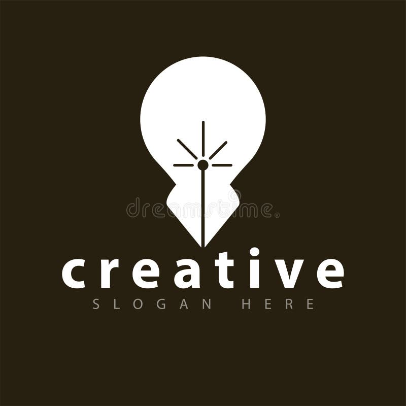 Smart Lamp Pen Logo Design Template Stock Vector - Illustration of ...