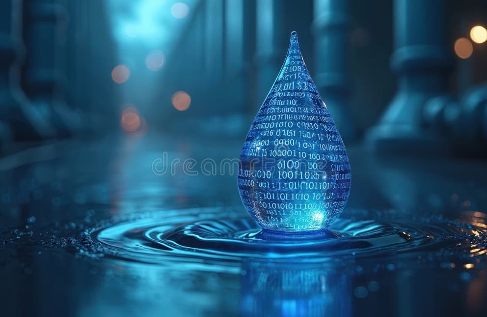 Smart Leakage Detection with Digital Water Drop with Binary Code Inside ...